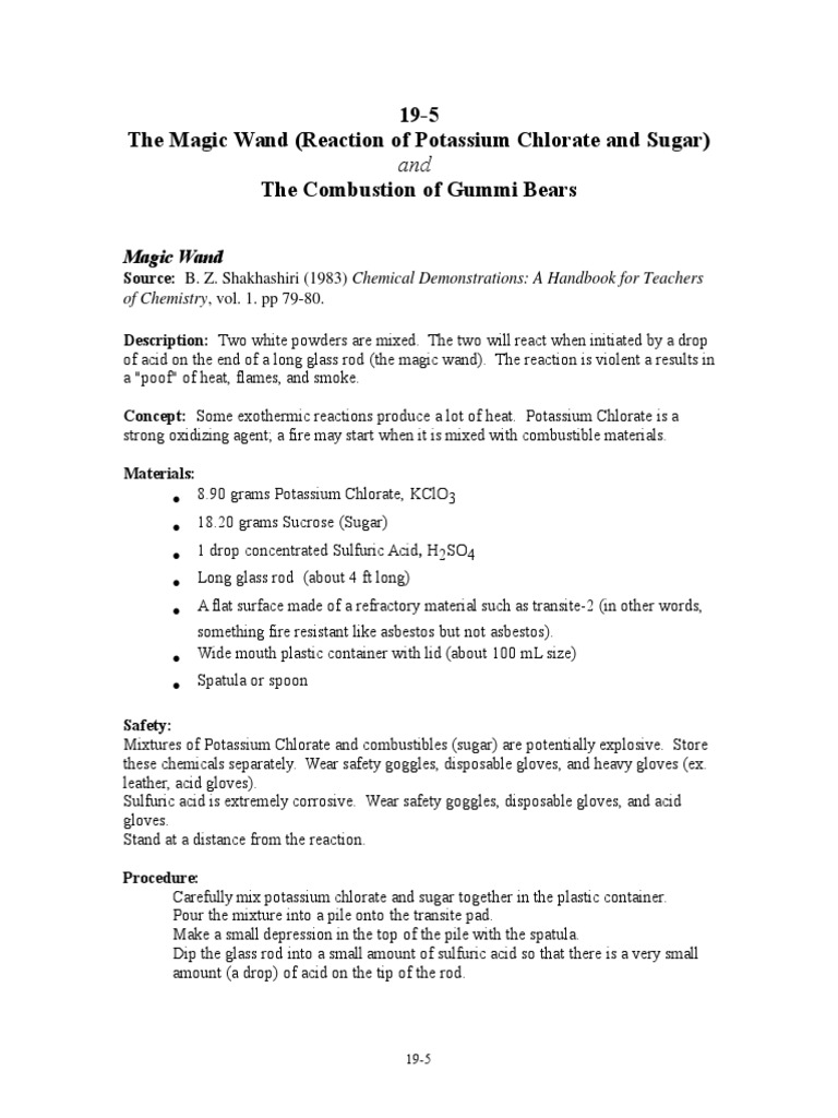 19-5 The Magic Wand | PDF | Sulfuric Acid | Combustion