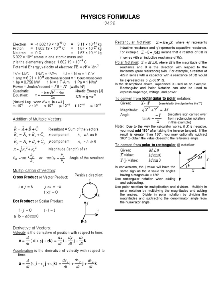 PHYSICS FORMULAS GUIDE | PDF | Capacitor | Magnetic Field