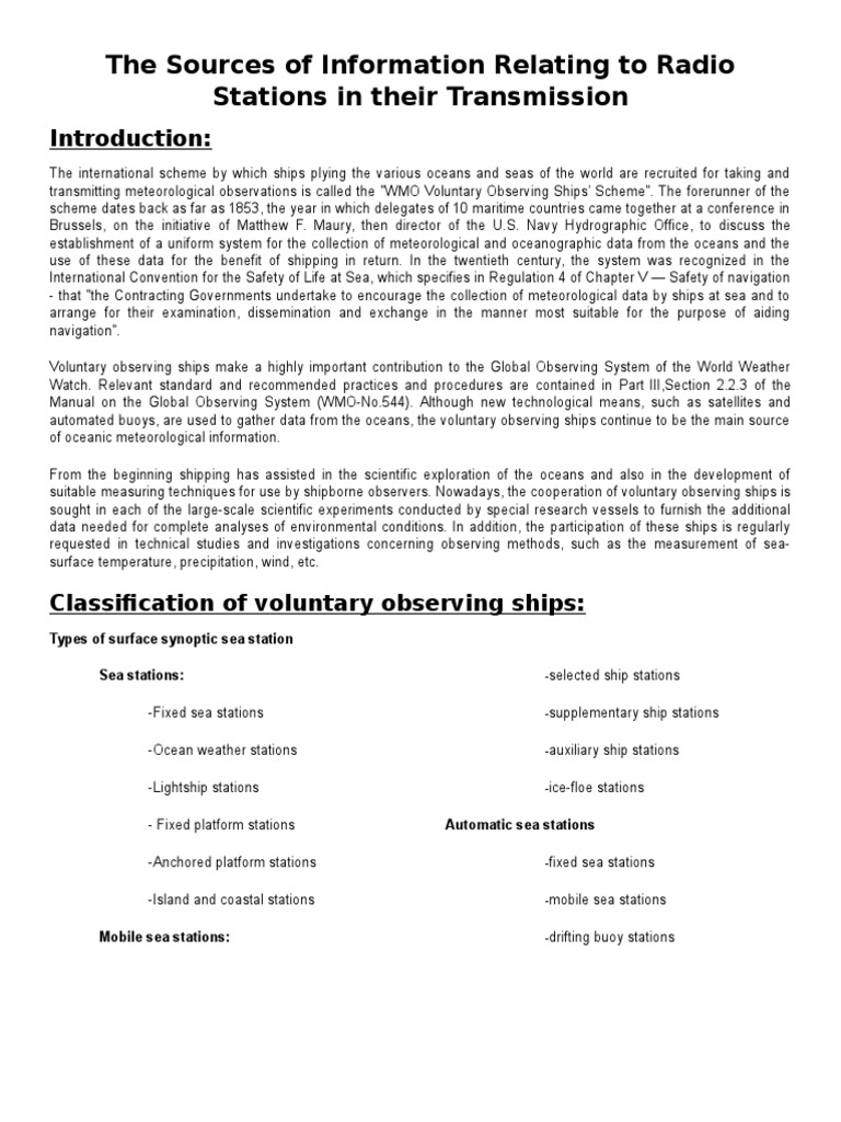 The Sources of Information Relating To Radio Stations in Their ...