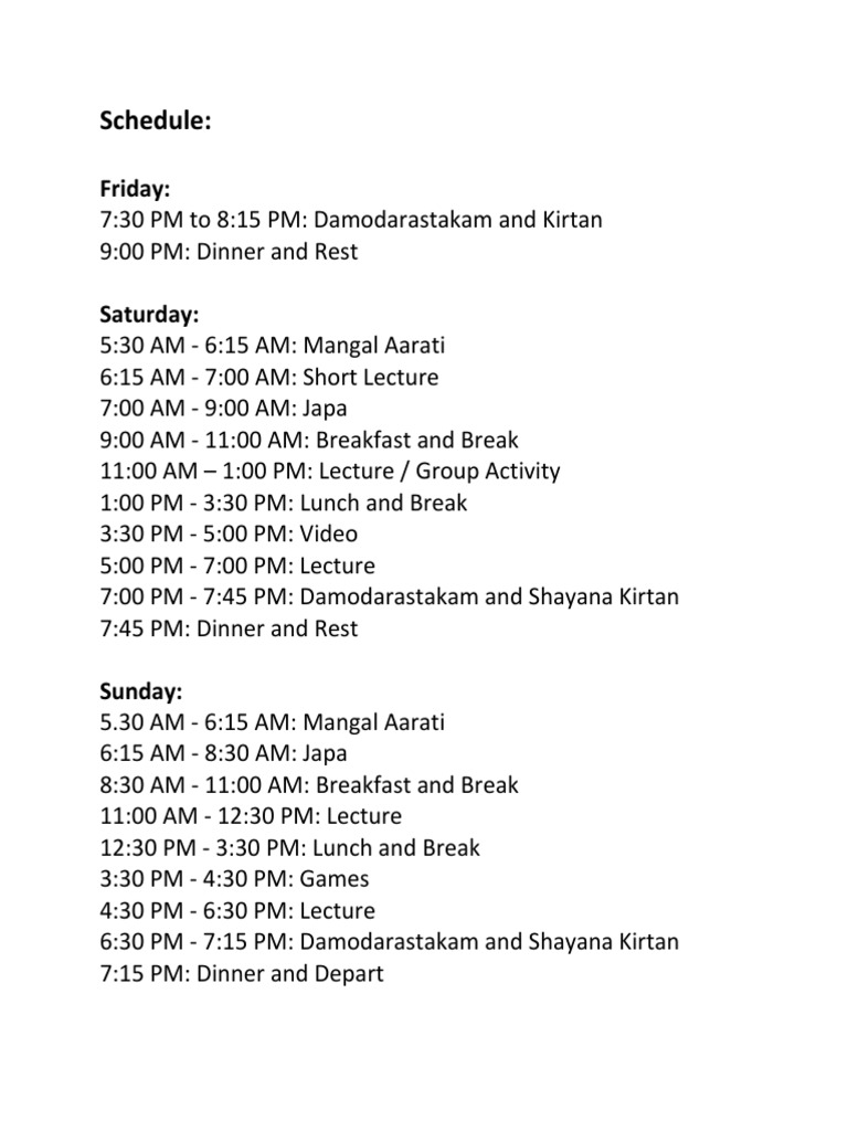Keystone Schedule | PDF