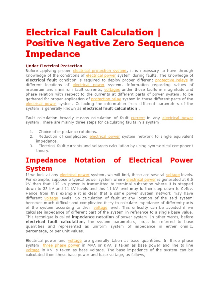 Electrical Fault Current Calculation Guide | PDF | Electrical Impedance ...