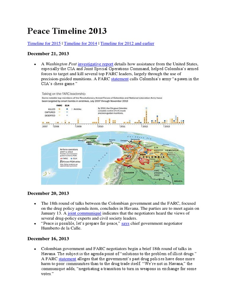 Peace Timeline 2013 | PDF | Farc | Colombia