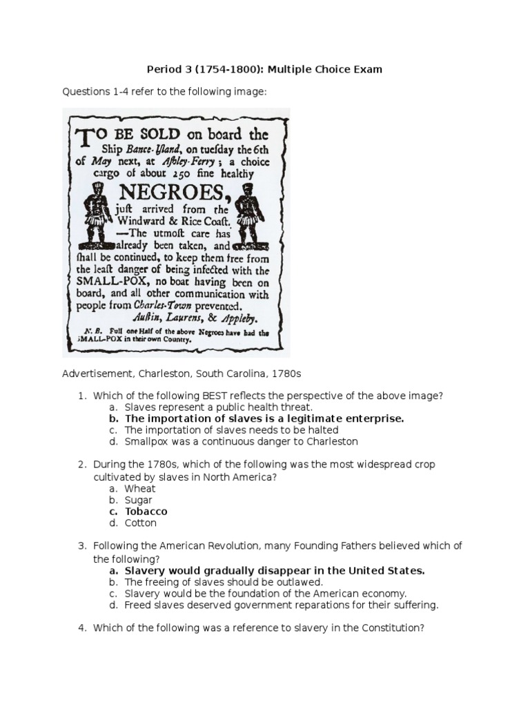 APUSH Period 3 Multiple Choice Exam | PDF | Alexander Hamilton | The ...