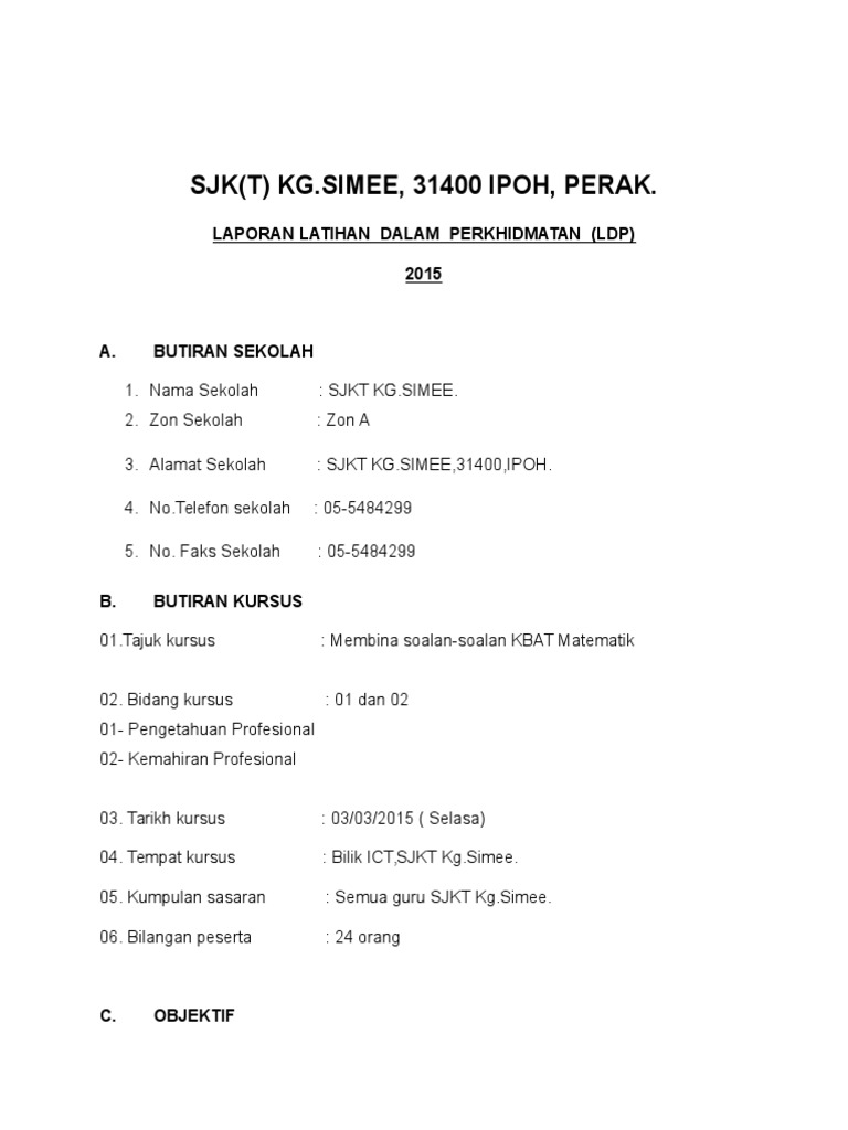 Contoh Laporan LDP | PDF
