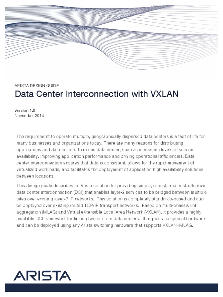 Arista Design Guide DCI With VXLAN | PDF | Network Switch | Computer Network