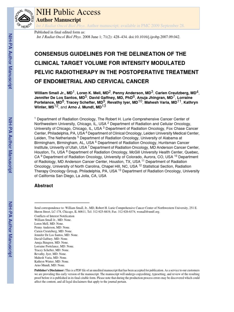 Consensus Guidelines For Delineation of Clinical Target Volume For ...