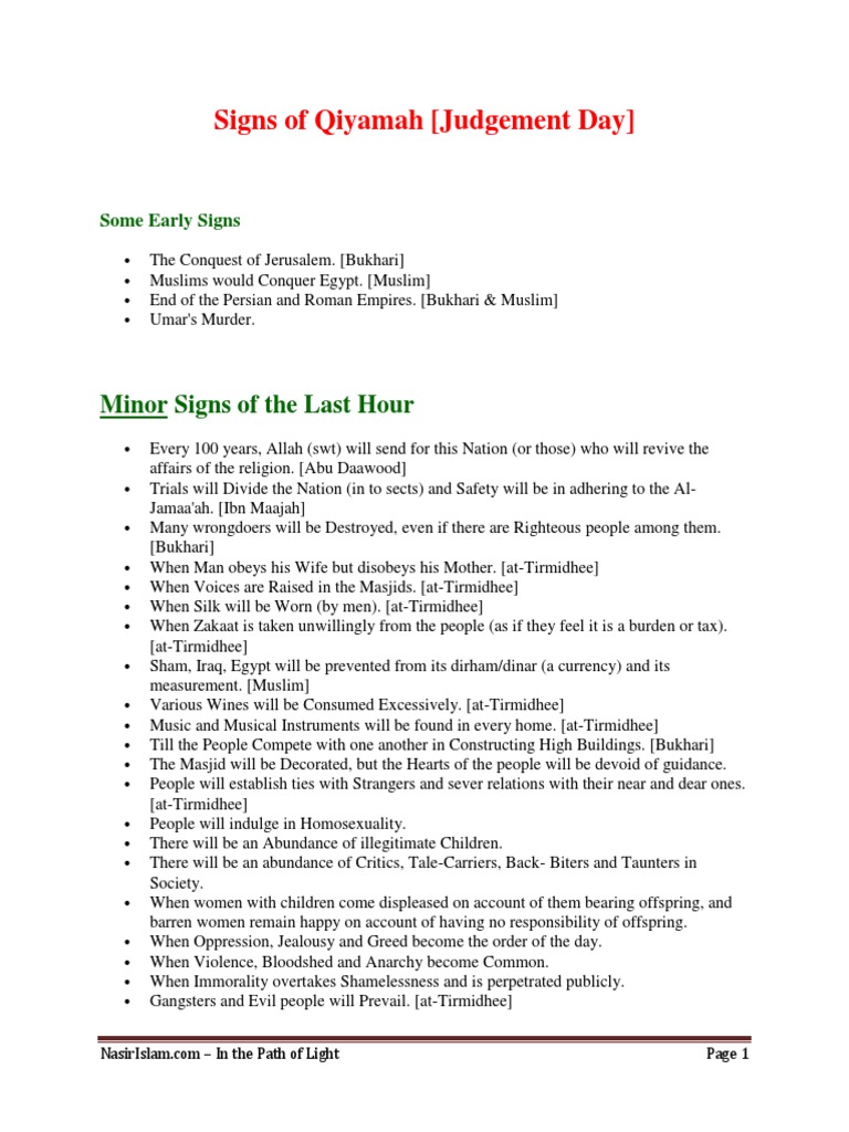 Signs of Qiyamah | Hadith | Umar