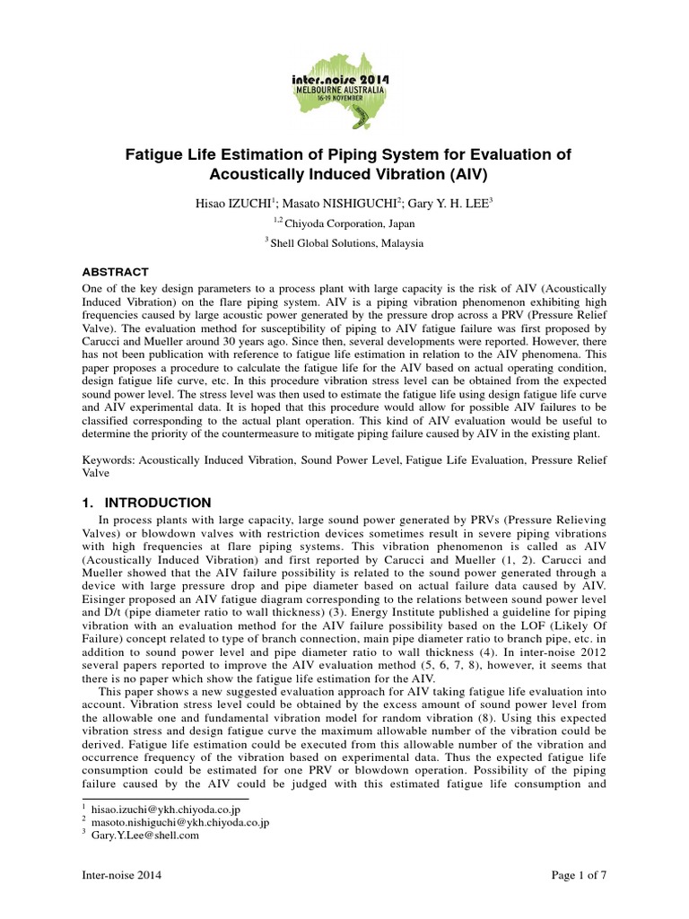 AIV Fatigue Life Estimation Method | PDF