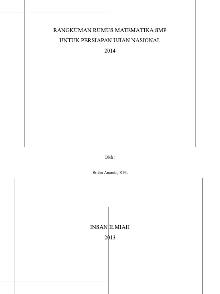 Rangkuman Rumus Matematika SMP | PDF