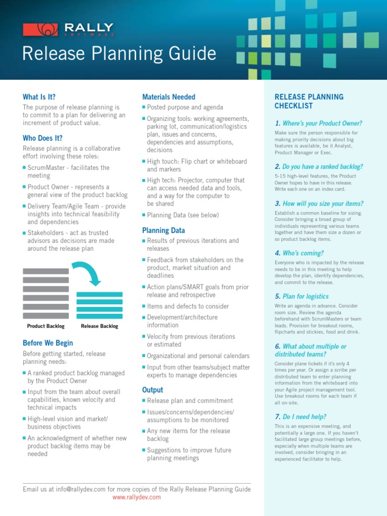 Rally Release Planning Guide | PDF | Scrum (Software Development ...