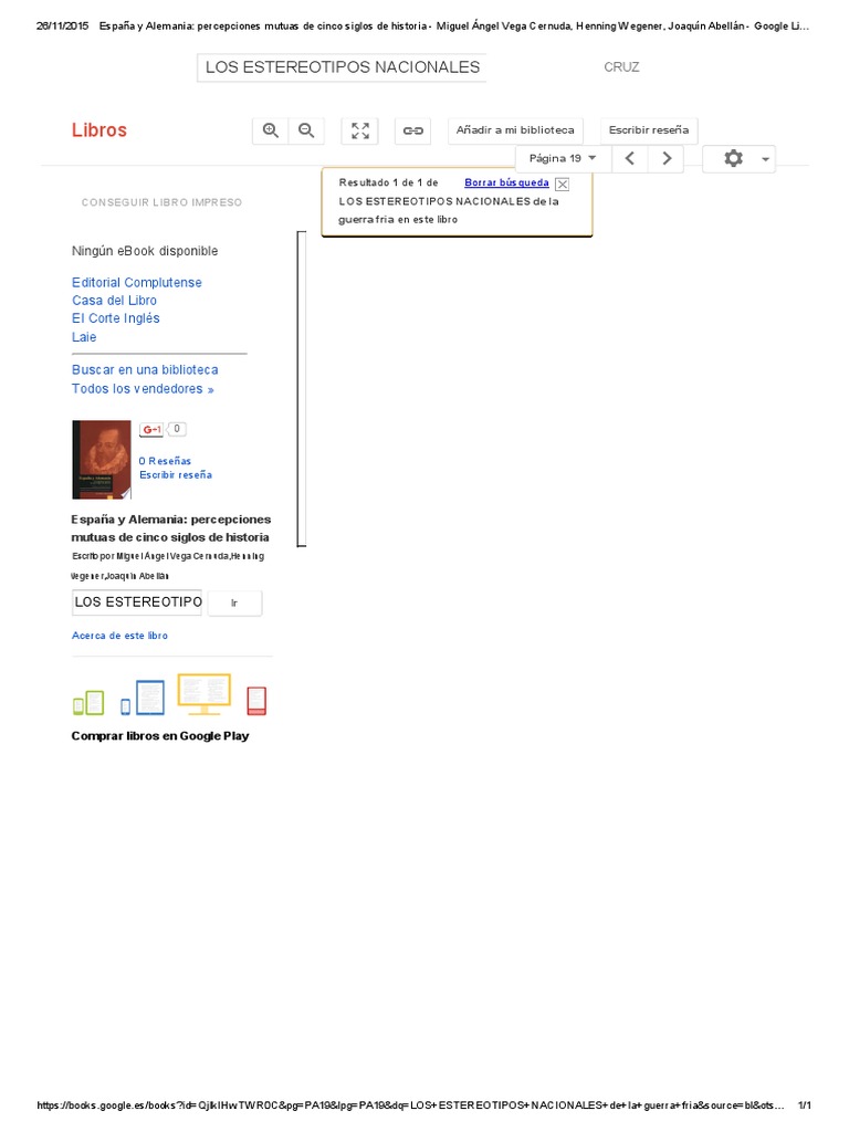 España y Alemania - Percepciones Mutuas de Cinco Siglos de Historia ...