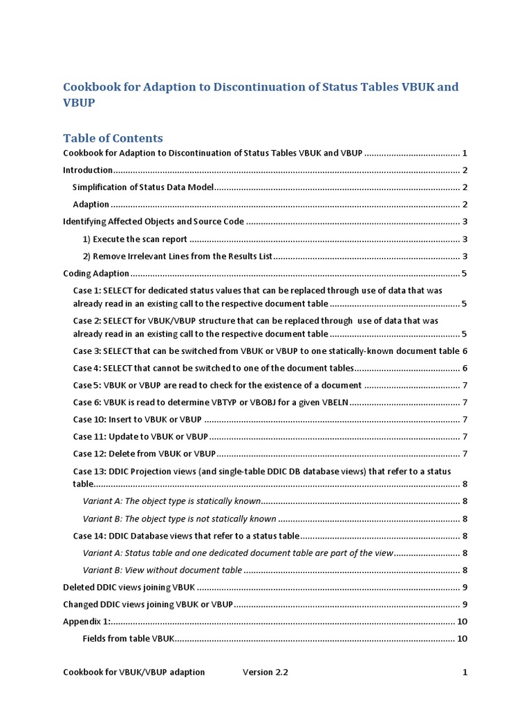 SAP VBUK/VBUP Status Table Adaption Guide | PDF | Databases | Data Model