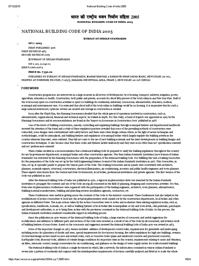 National Building Code of India 2005 PDF | PDF | Building Code ...