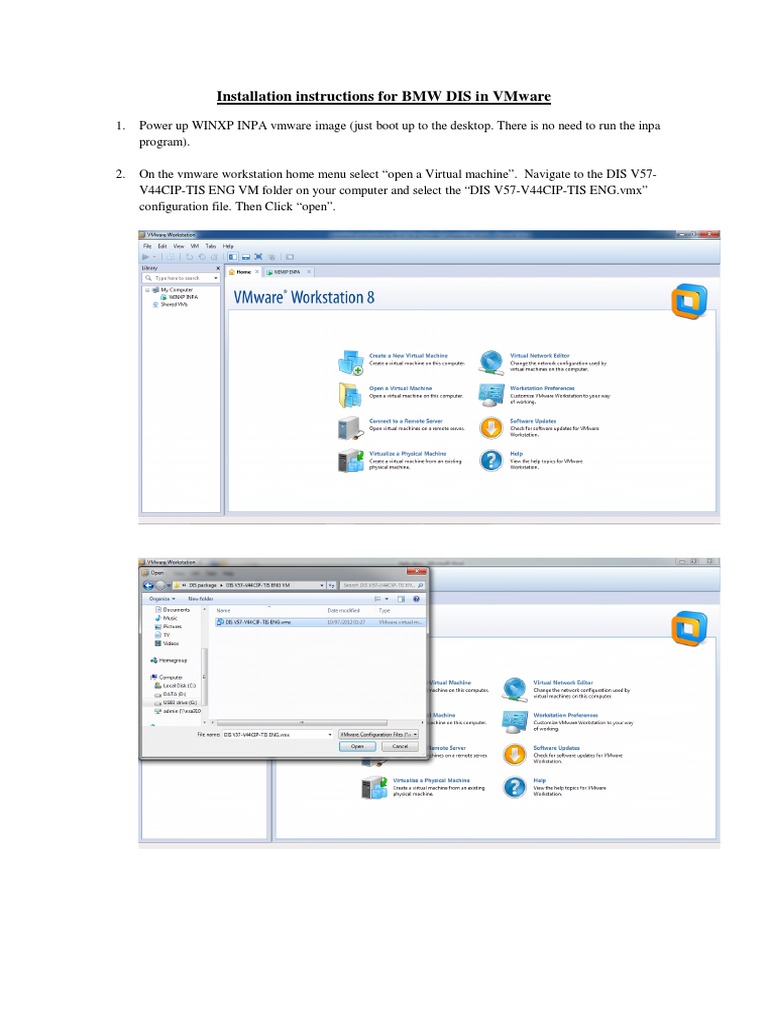 Installation Instructions For BMW DIS in VMware | PDF | Virtual Machine | V Mware
