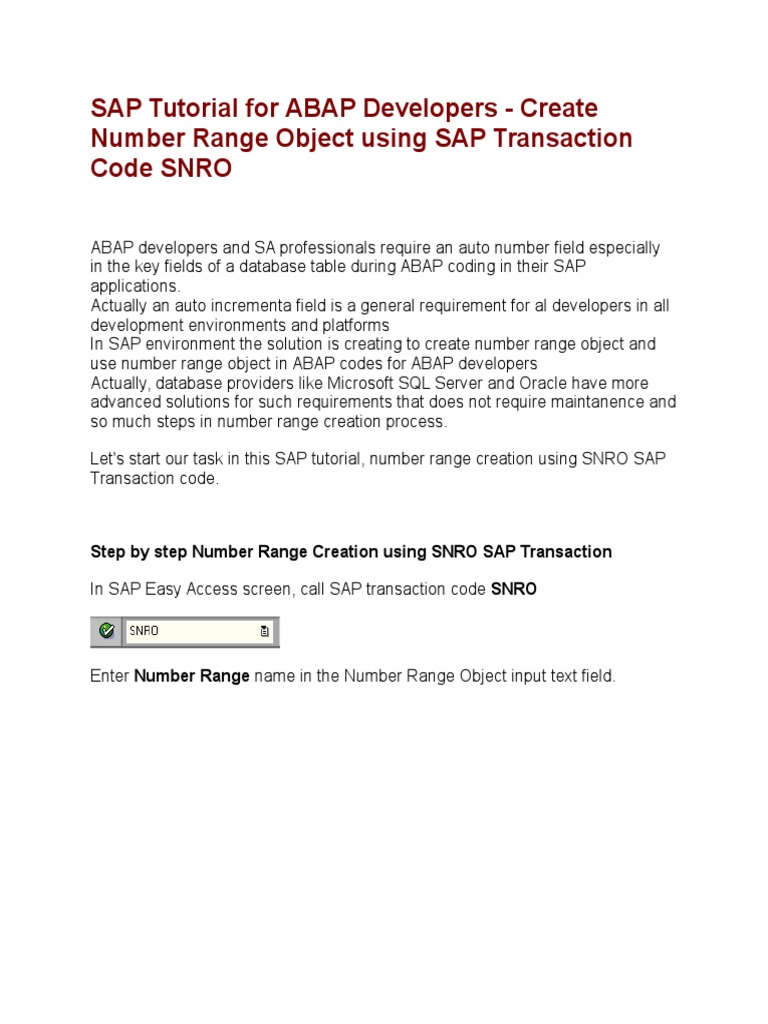 SAP Tutorial For ABAP Developers | PDF | Data Management | Software ...