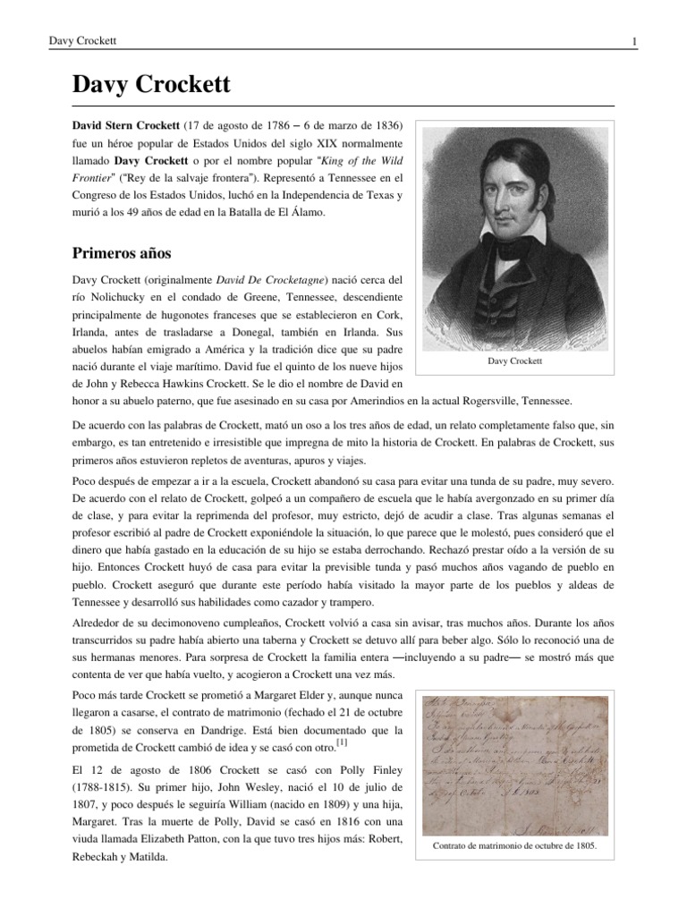 Davy Crockett | PDF | Davy Crockett | Conflicto armado