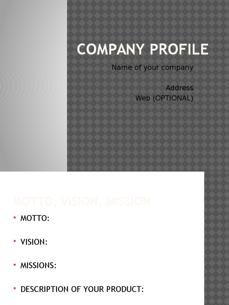 Company Profile: Name of Your Company Address Web (Optional) | PDF