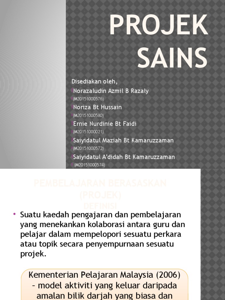 Pembelajaran Berasaskan Projek Sains | PDF