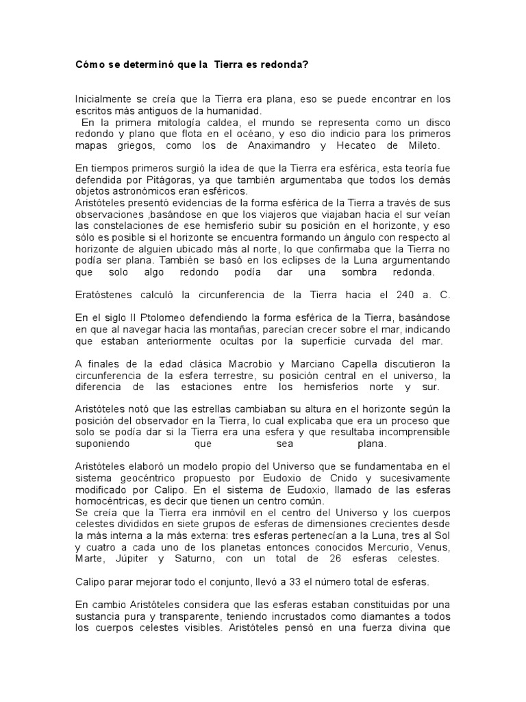 Descubrimiento de la Tierra Redonda | PDF | Geografía | Espacio exterior