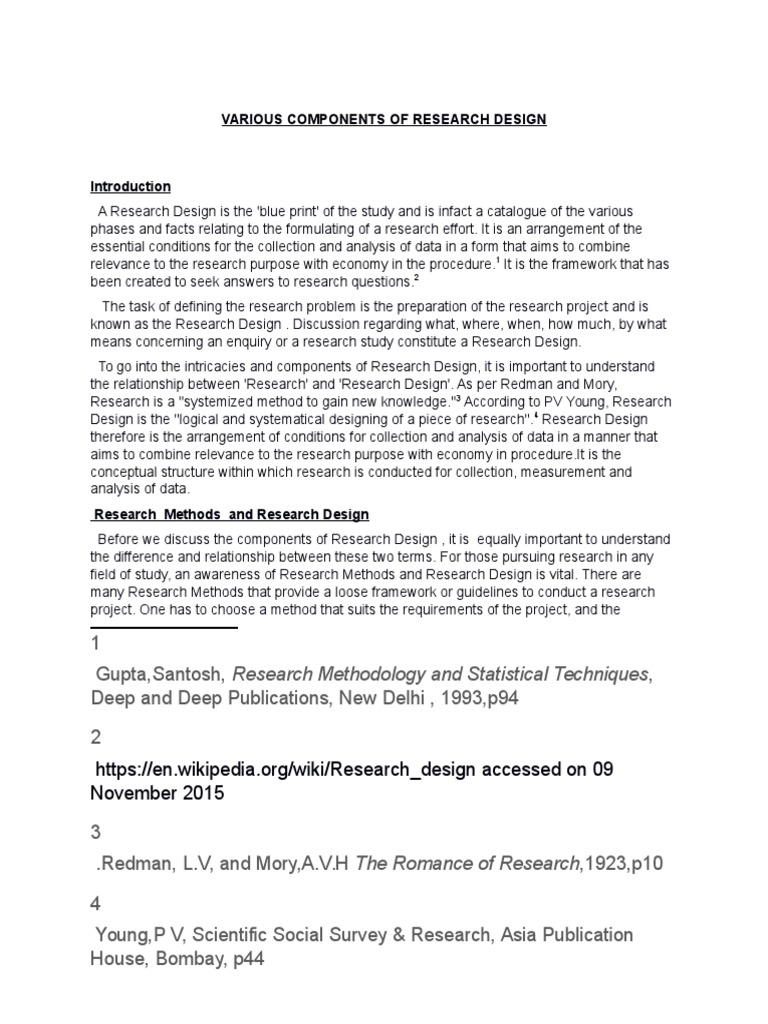 Various Components of Research Design | PDF | Research Design | Data ...