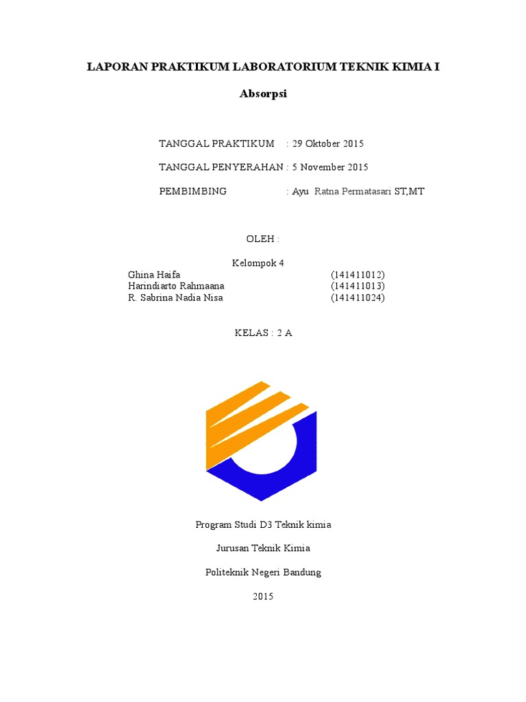 Laporan Labtek Absorpsi | PDF | Sains & Matematika