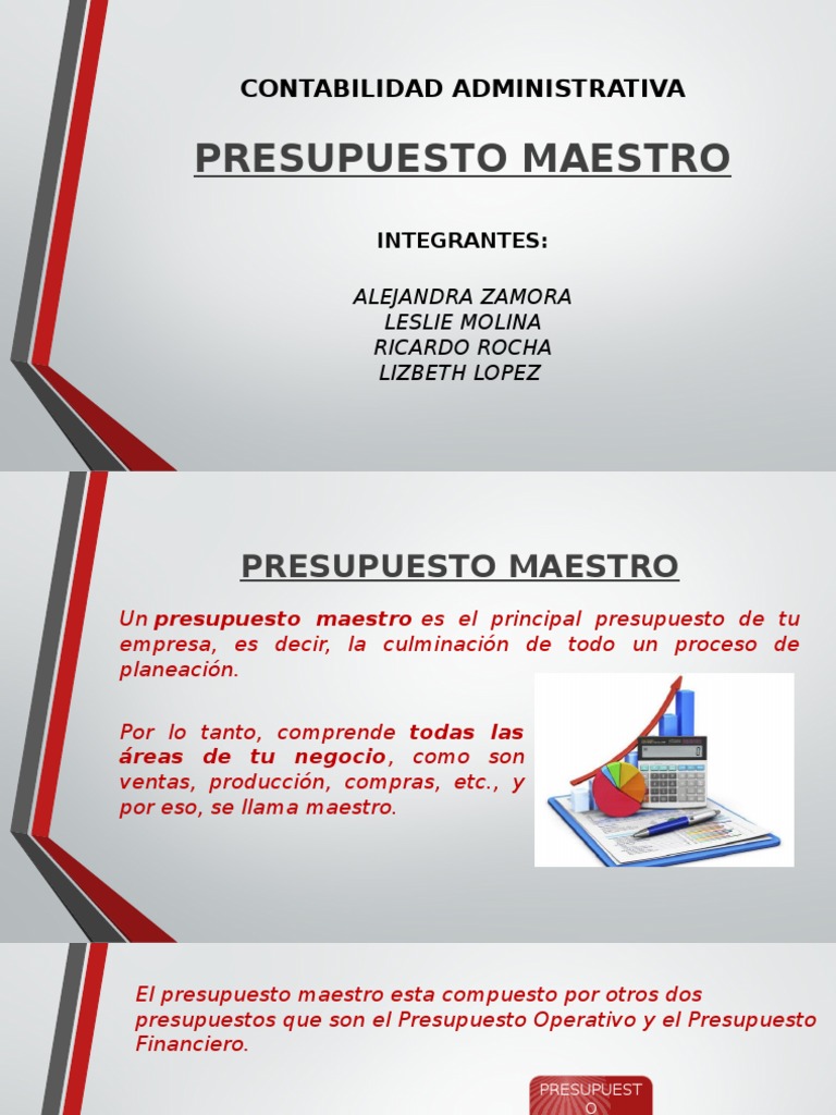 Presupuesto Maestro | PDF | Presupuesto | Economias