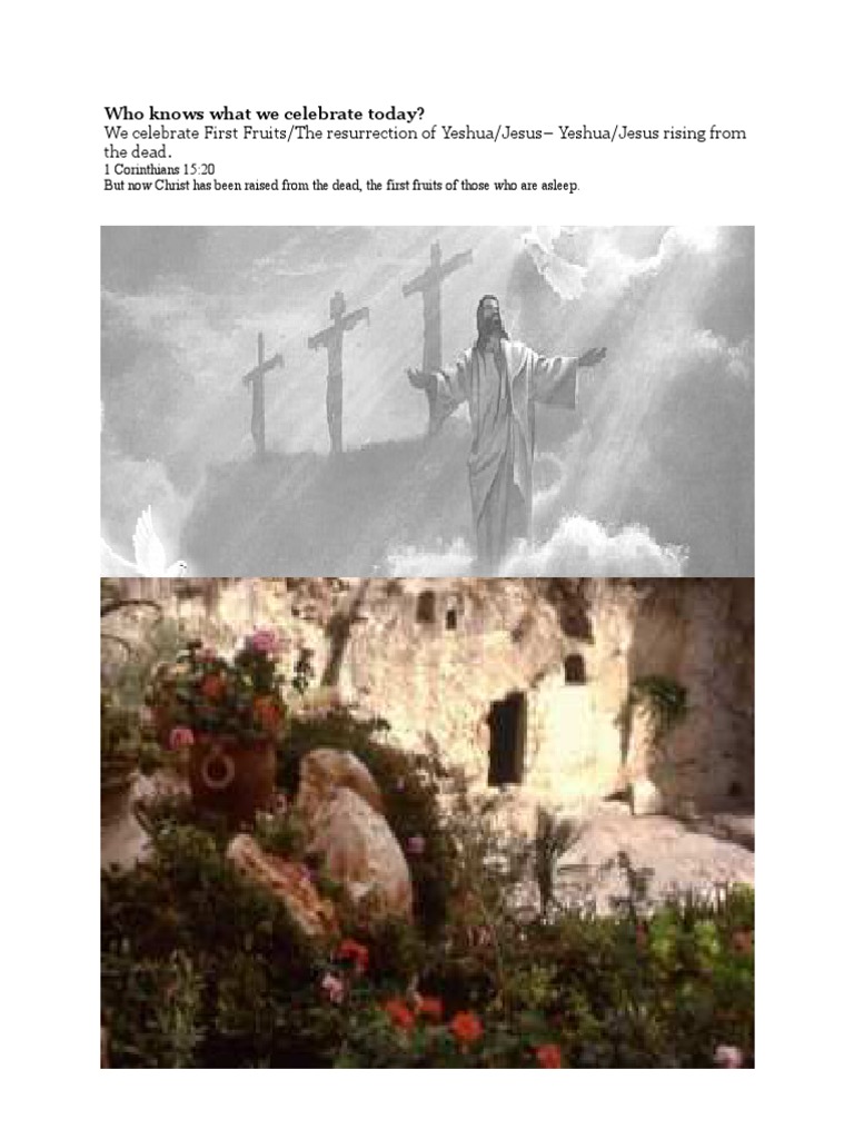 We Celebrate First Fruits/The Resurrection of Yeshua/Jesus - Yeshua ...