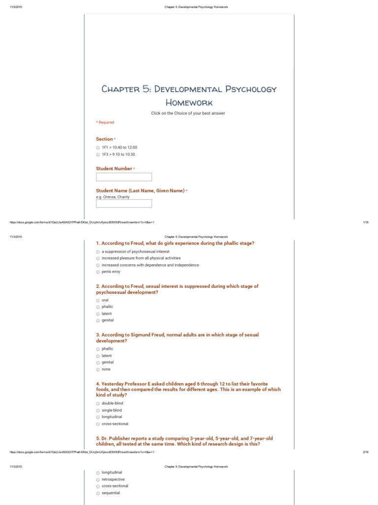 Chapter 5 - Developmental Psychology Homework | PDF | Developmental ...