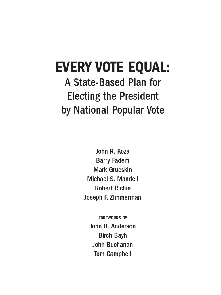 Every Vote Equal | PDF | U.S. State | United States Presidential Election