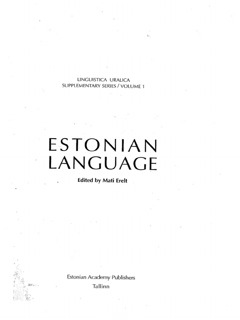 Colloquial ESTONIAN Language