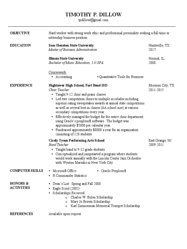 Business Professional with Music Education Expertise | PDF