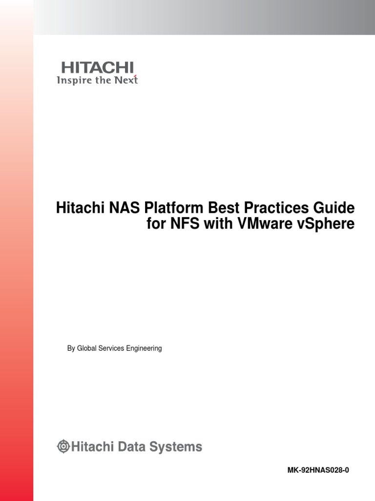 Hitachi Nas Platform Best Practices Guide For Nfs With Vmware Vsphere | PDF | Backup | V Mware