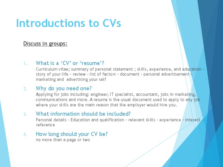Writing CV Activity | PDF | Business | Finance & Money Management