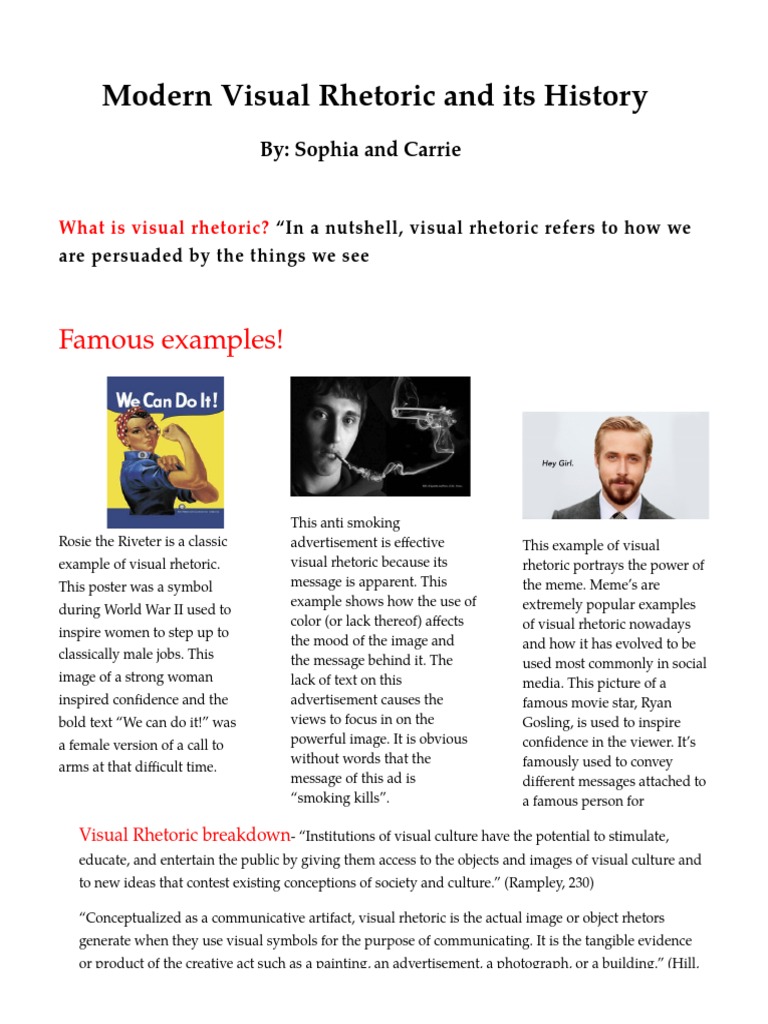 Modern Visual Rhetoric and Its History: Famous Examples! | PDF ...