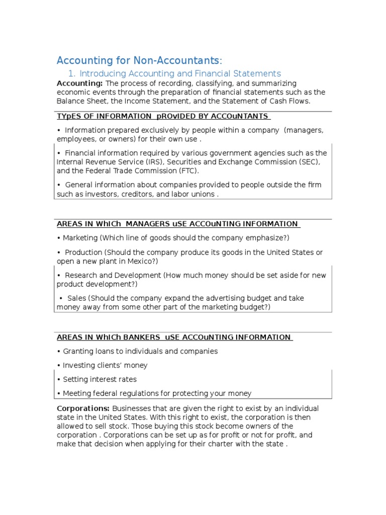 Accounting For Non Accountants | PDF | Financial Audit | Expense