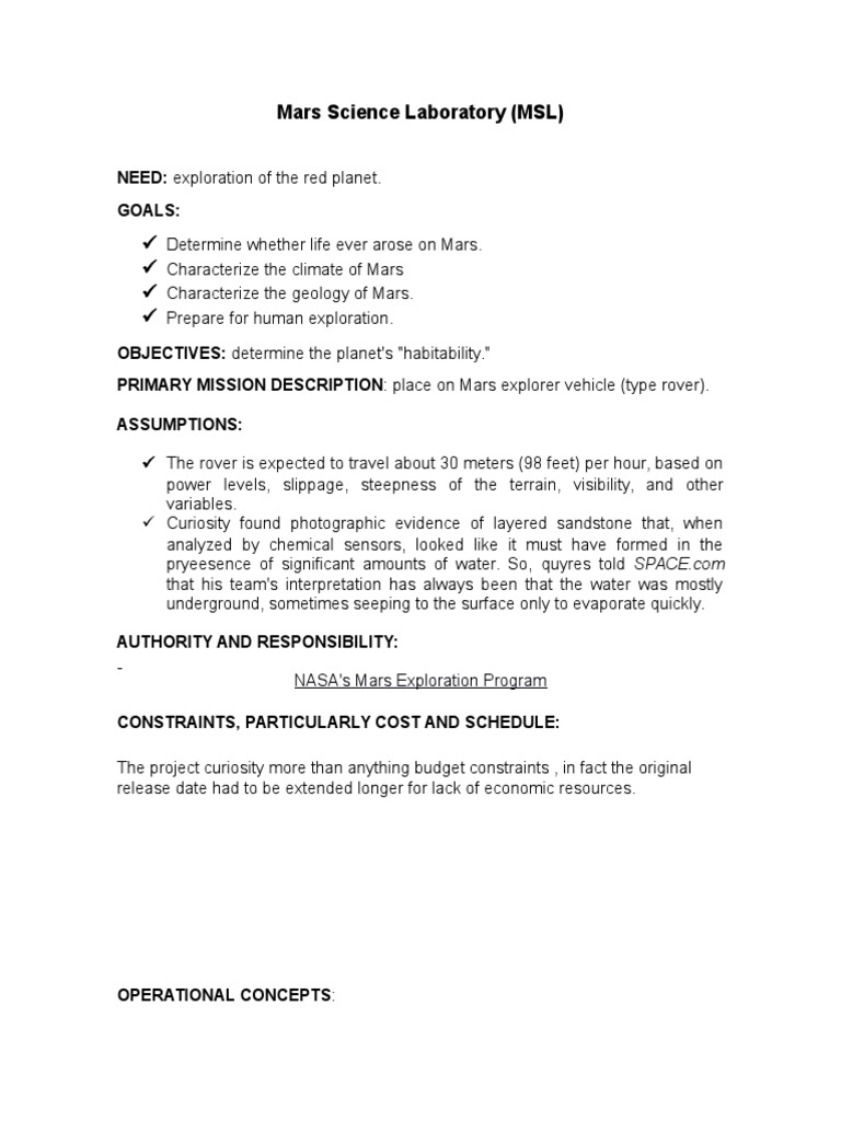 Mars Science Laboratory | PDF