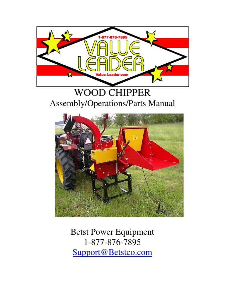 Wood Chipper Operations & Parts Manual | PDF | Belt (Mechanical) | Clutch