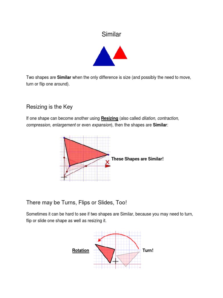 30 Similar Shapes | PDF | Language Arts & Discipline