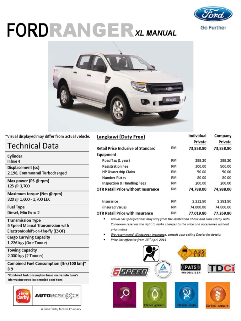 Ford Ranger XL Manual Price List | PDF | Steering | Anti Lock Braking ...