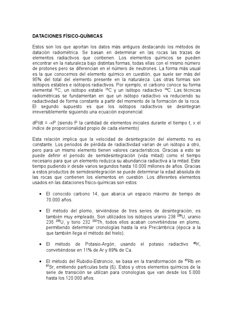 Métodos de Datación Radiométrica | PDF