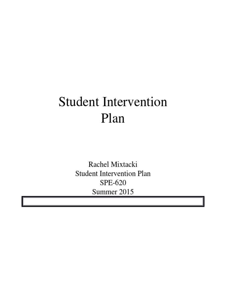 Student Intervention Plan | PDF | Reading Comprehension | Educational ...