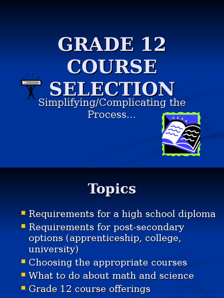 Course Selection For Grade 12 | PDF | High School Diploma | Secondary ...
