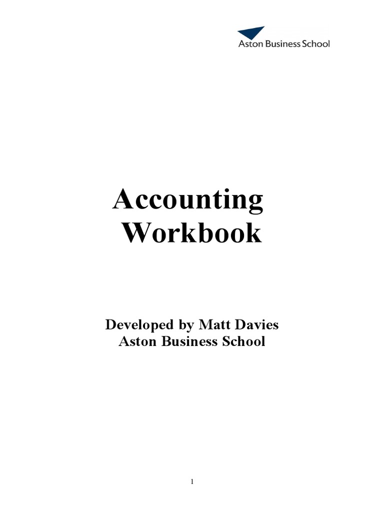 Accounting Workbook | PDF | Balance Sheet | Equity (Finance)