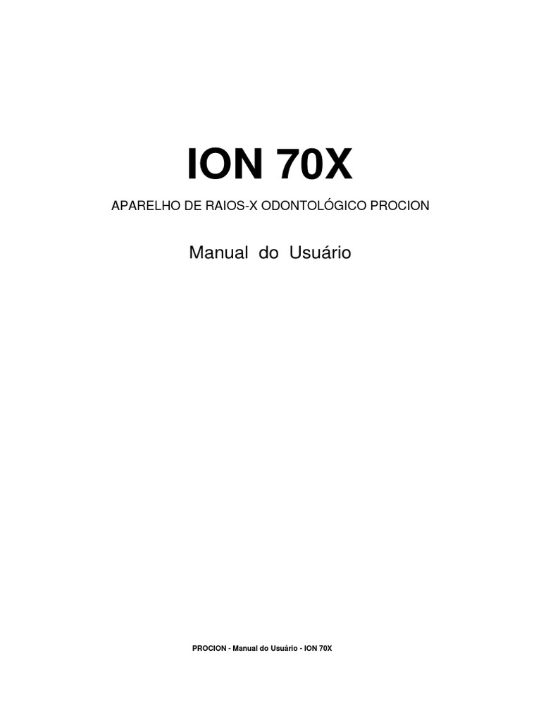 Procion RX Ion 70X Manual | PDF | Raio X | Relâmpago