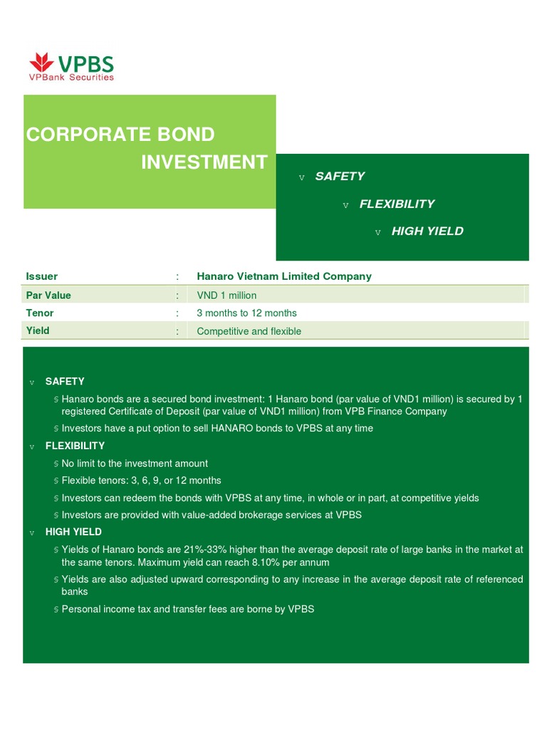 Hanaro Vietnam Corporate Bonds Overview | PDF | Bonds (Finance) | Yield ...