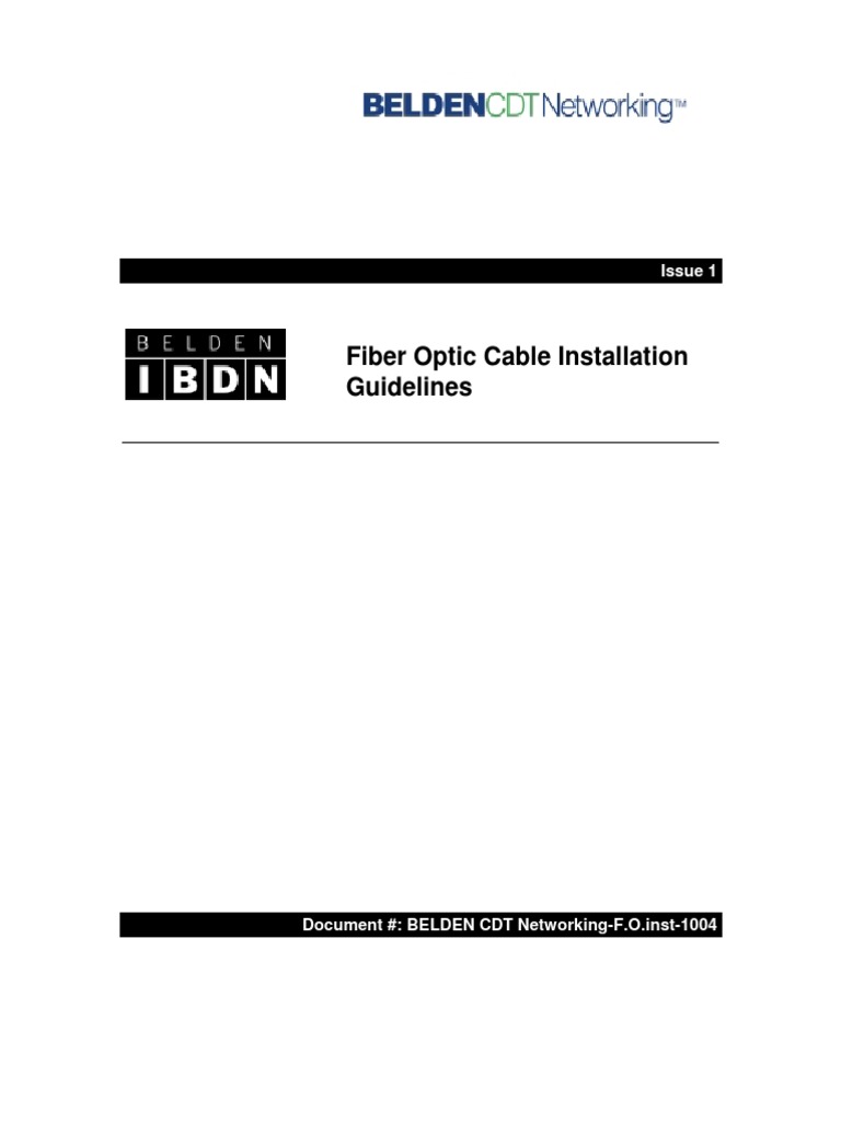 Belden Fiber Optic Cables | PDF