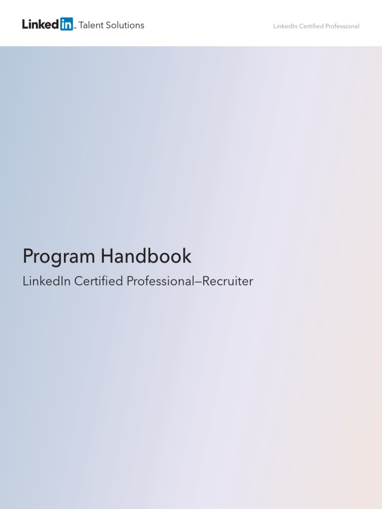 Certification Handbook - Linkedin | PDF | Linked In | Recruitment