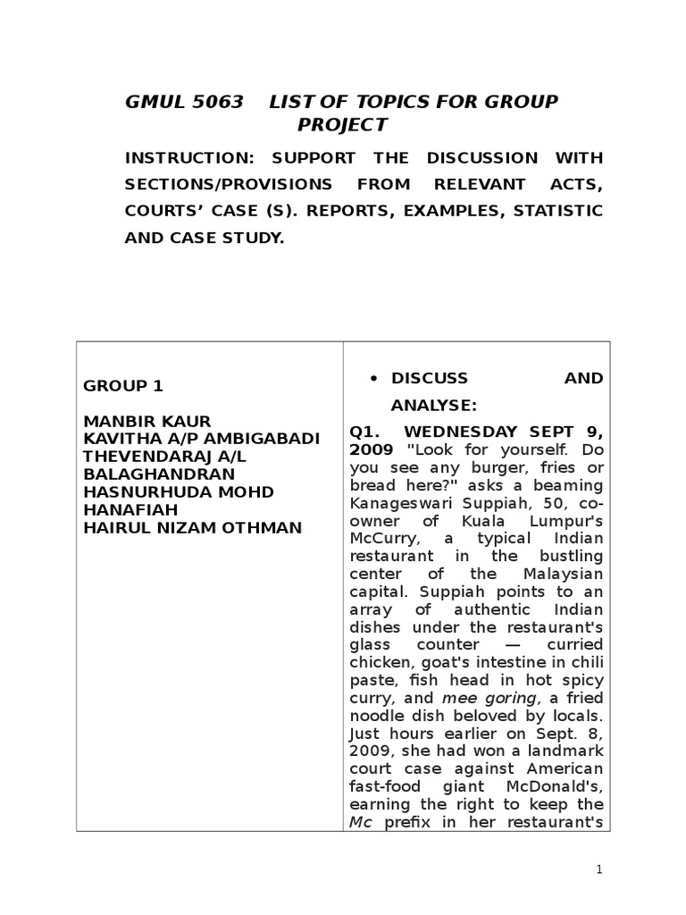 List of Topics For Group Project | PDF | Arbitration | Mediation