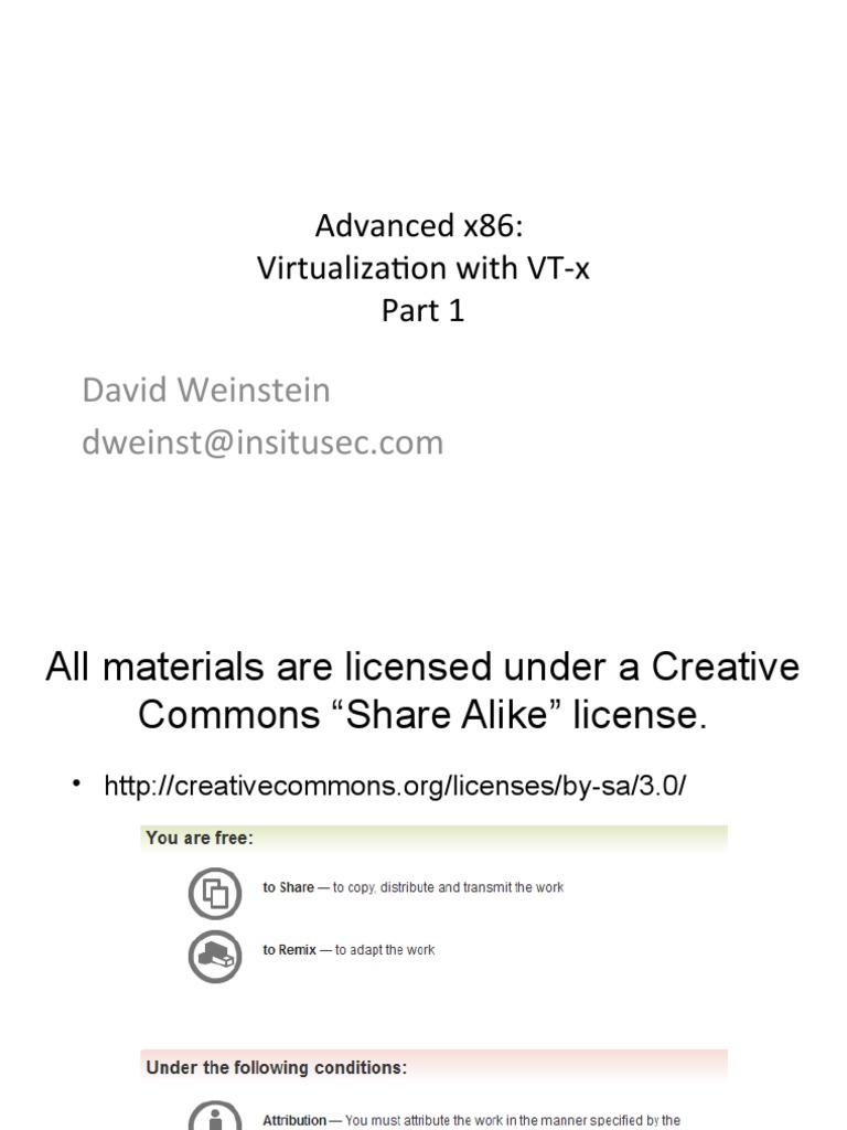 David Weinstein: Advanced x86: Virtualization With VT-X | PDF | Virtual Machine | Operating ...