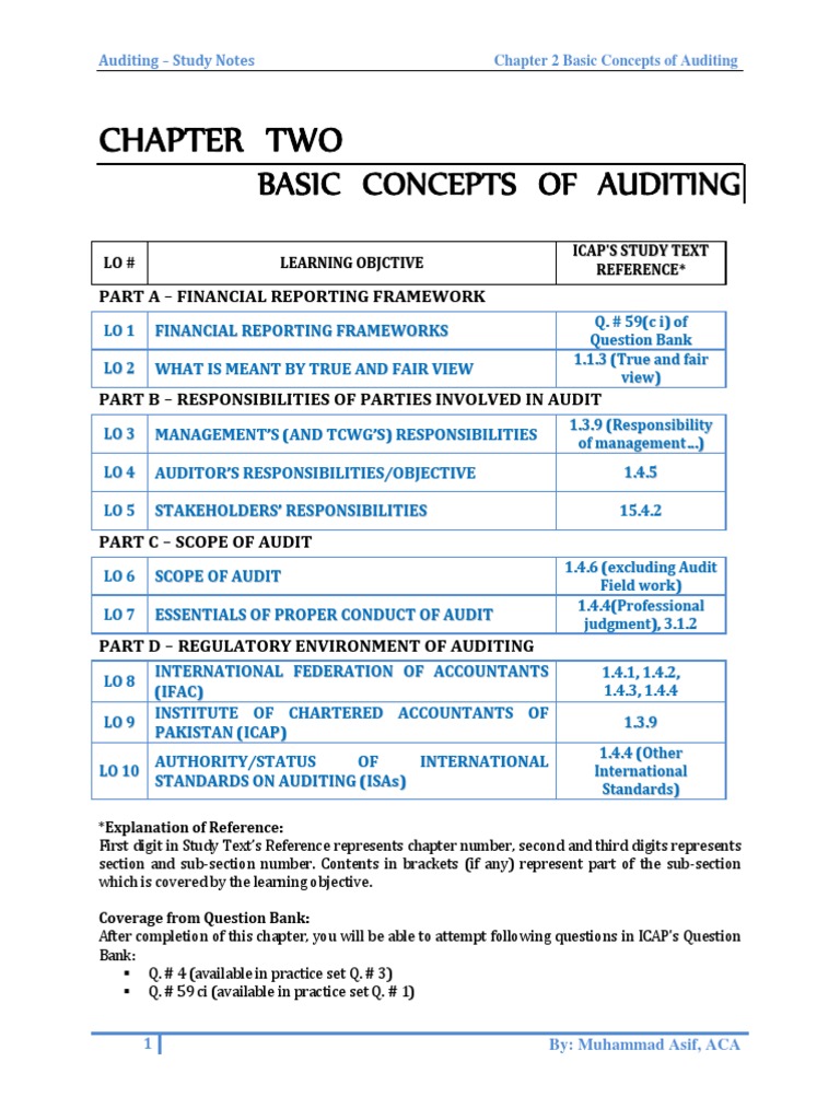 Chapter 2 Basic Concepts of Auditing | PDF | Financial Audit | Internal ...